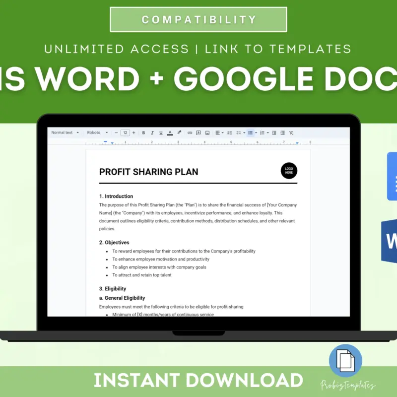 Profit Sharing Plan Template | ProBizTemplates