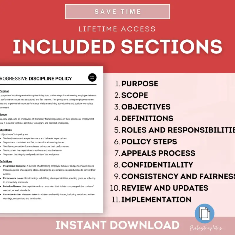 Progressive Discipline Policy Template | ProBizTemplates