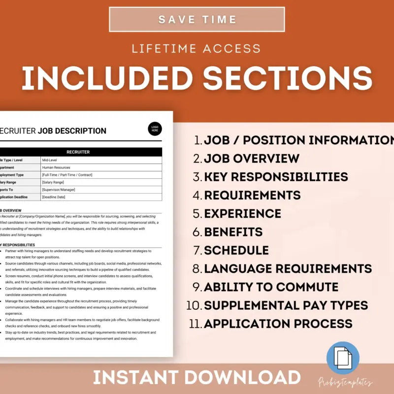 Recruiter Job Description Template | ProBizTemplates