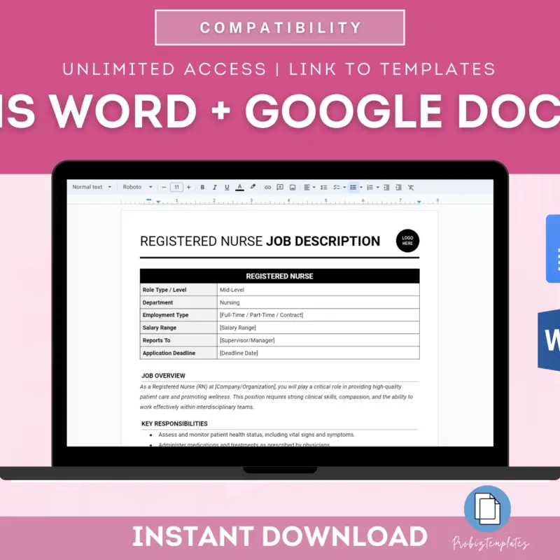 Registered Nurse (RN) Job Description Template | ProBizTemplates