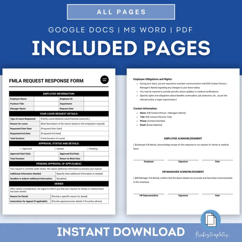 Family or Medical Leave Request Response Form Template | ProBizTemplates