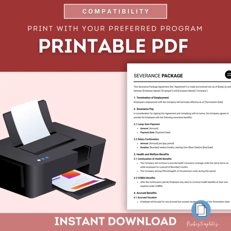 Severance Package Template | ProBizTemplates