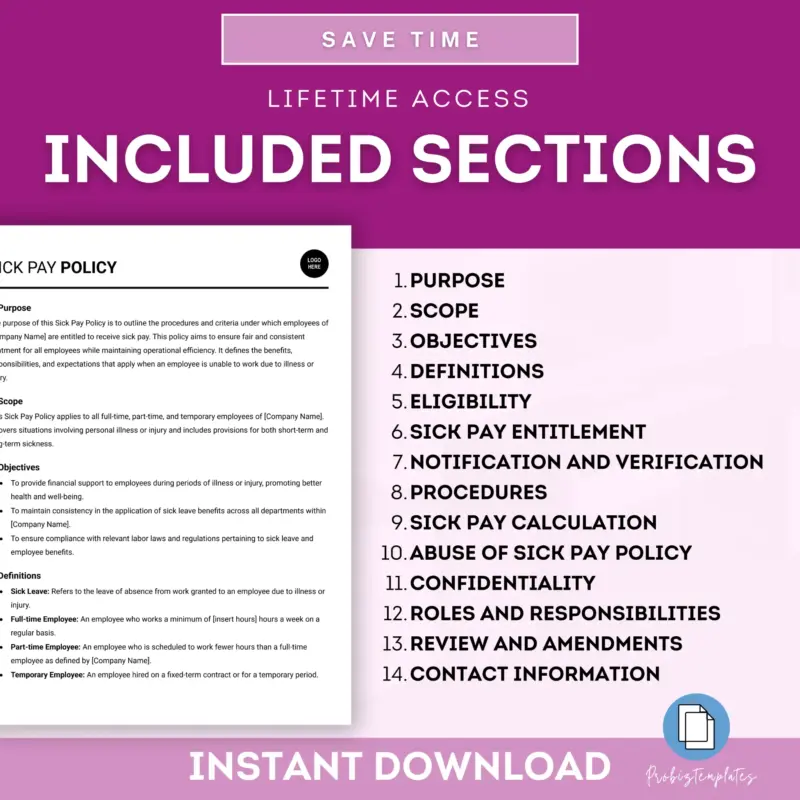 Sick Pay Policy Template | ProBizTemplates