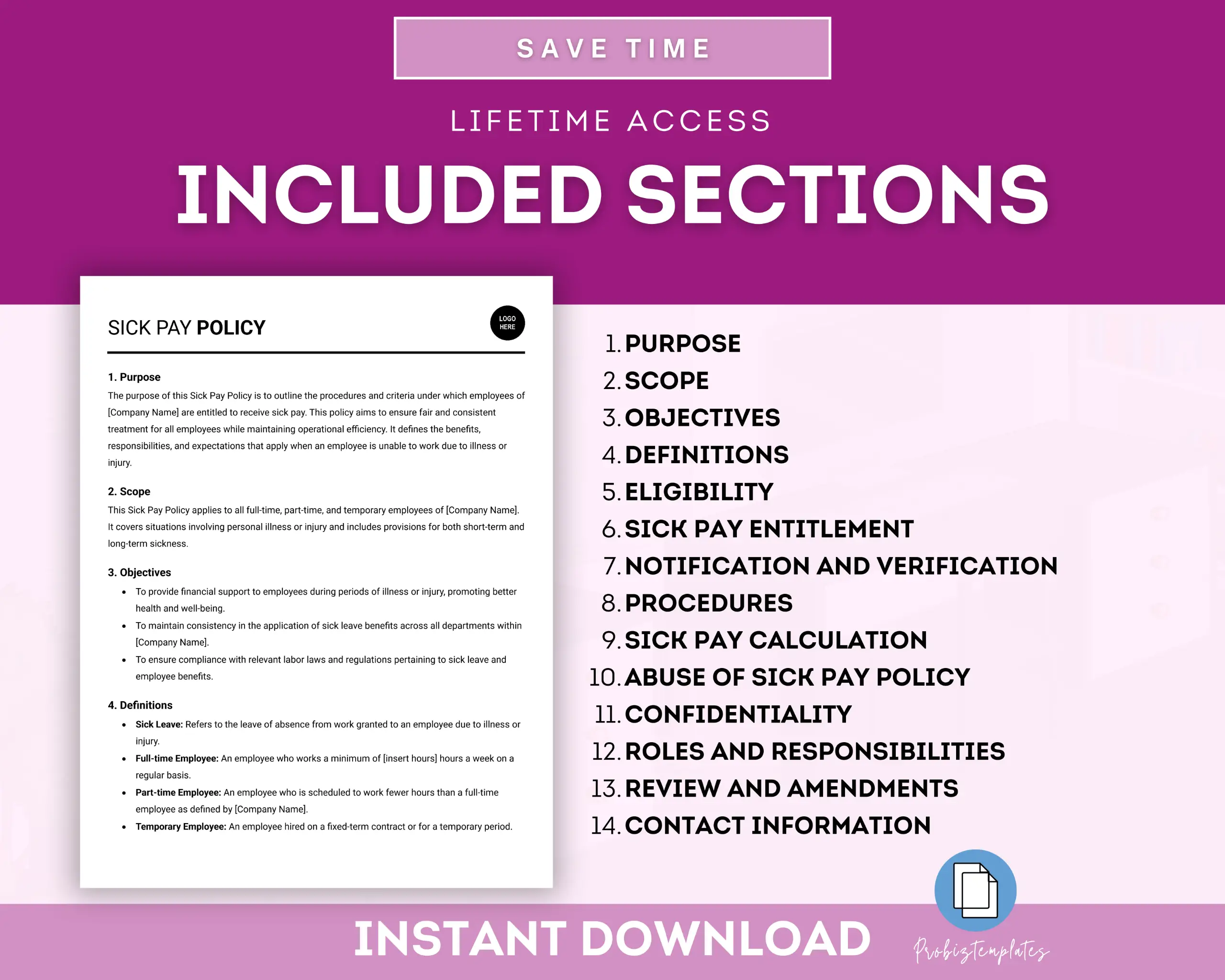 Sick Pay Policy Template | ProBizTemplates