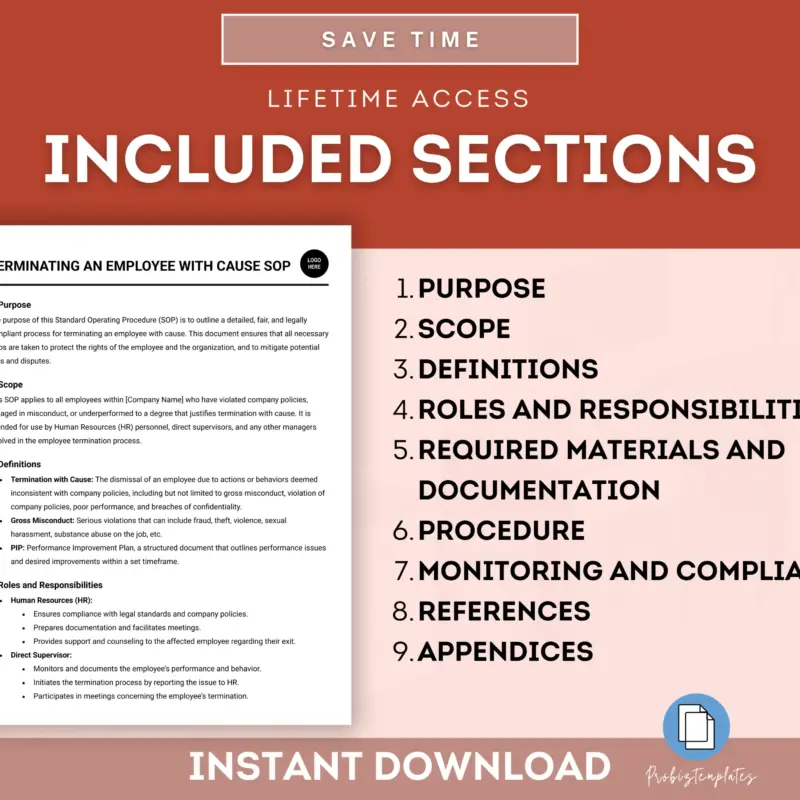 Terminating An Employee With Cause SOP Template | ProBizTemplates