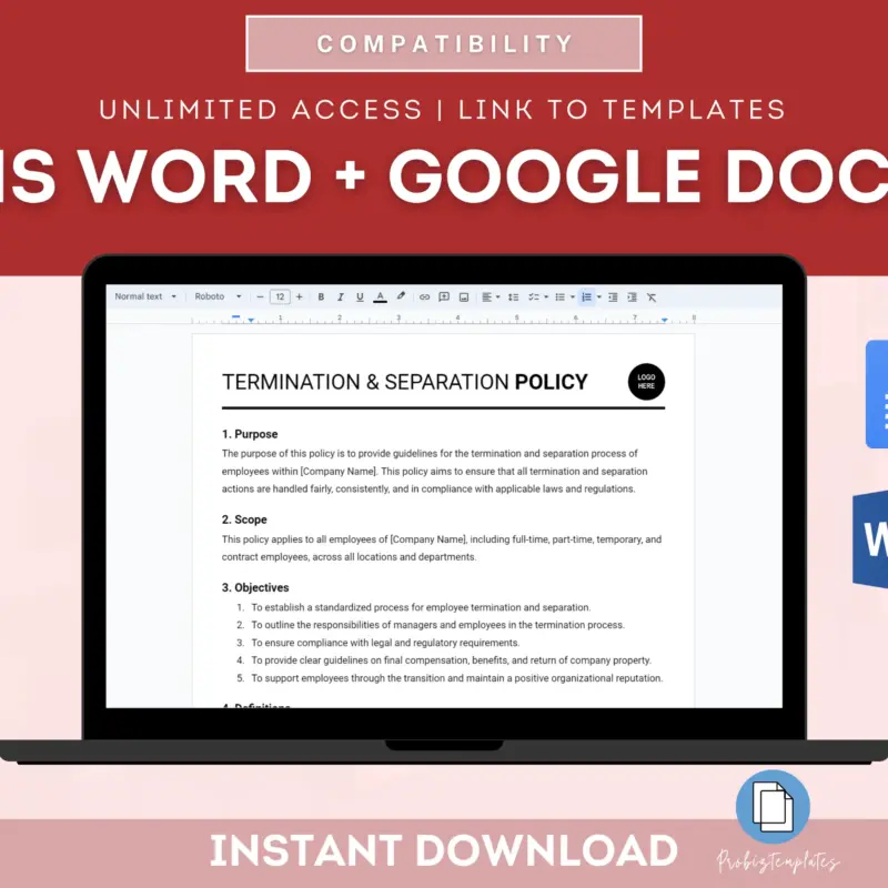 Termination And Separation Policy Template | ProBizTemplates