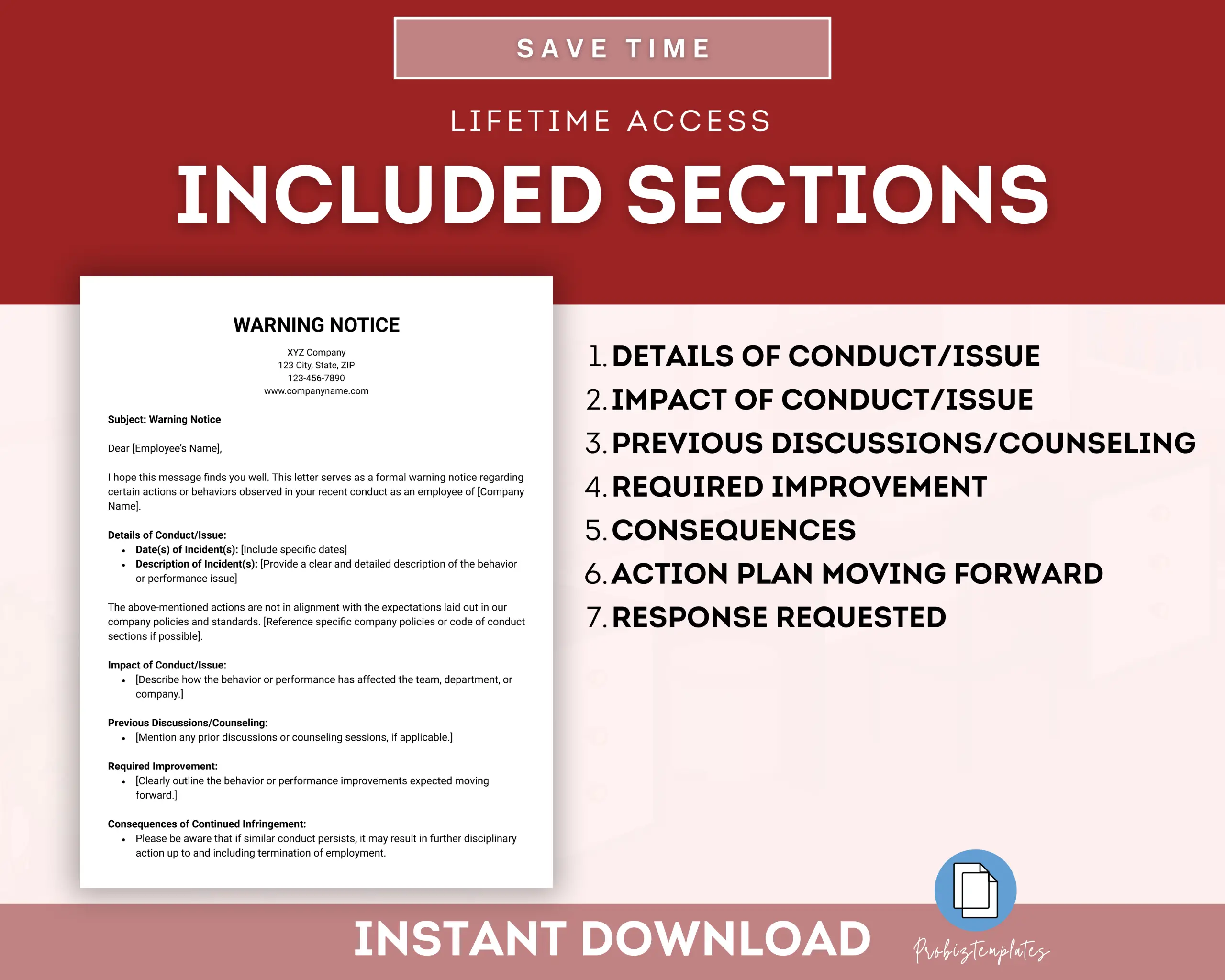 Warning Notice Letter Template | ProBizTemplates