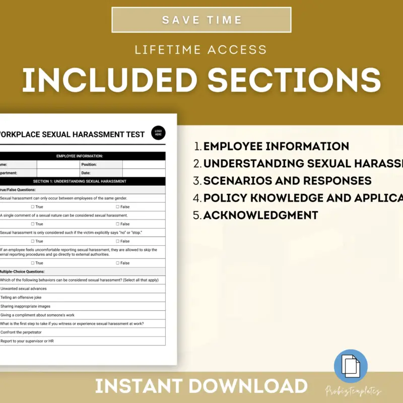 Workplace Sexual Harassment Test Template | ProBizTemplates